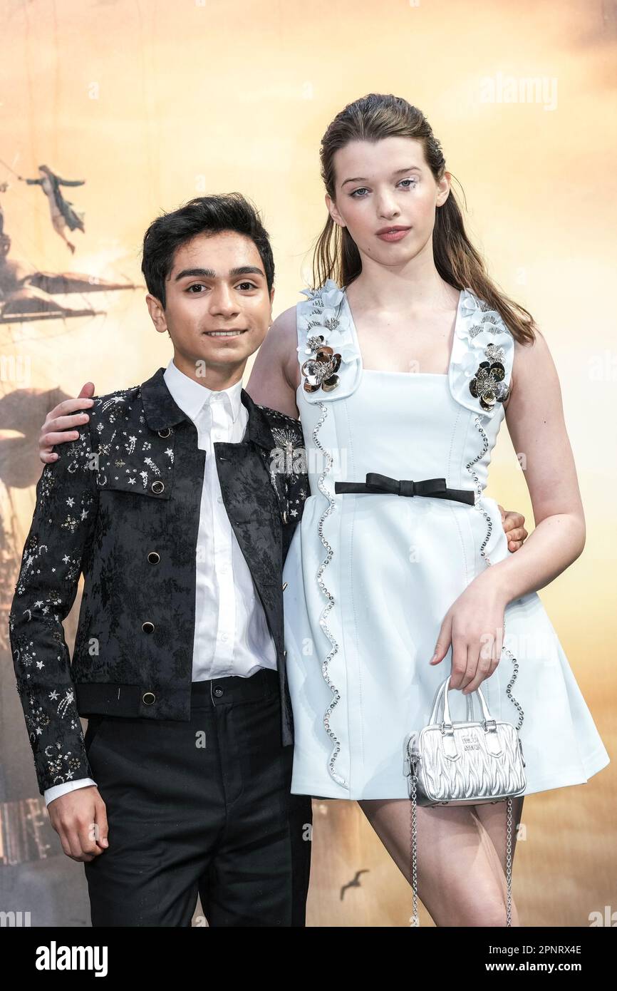 Alexander Molony, left, and Ever Anderson poses for photographers upon ...