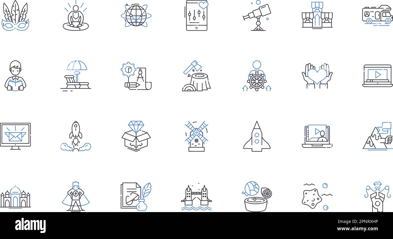 Mindful tourism line icons collection. Meditation, Breathing ... Mindful tourism line icons collection. Meditation, Breathing ...