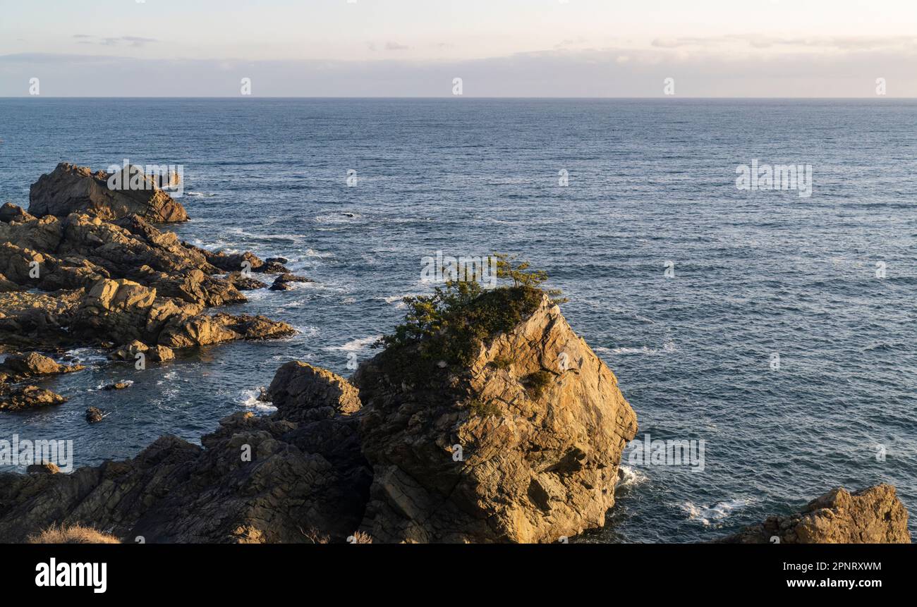 Itakomaimai Rock on the Pacific Ocean coast in Hachinohe, Aomori ...