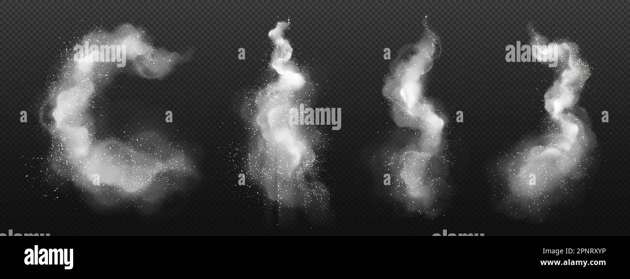 Splash of white powder, dust or snow isolated on transparent background ...