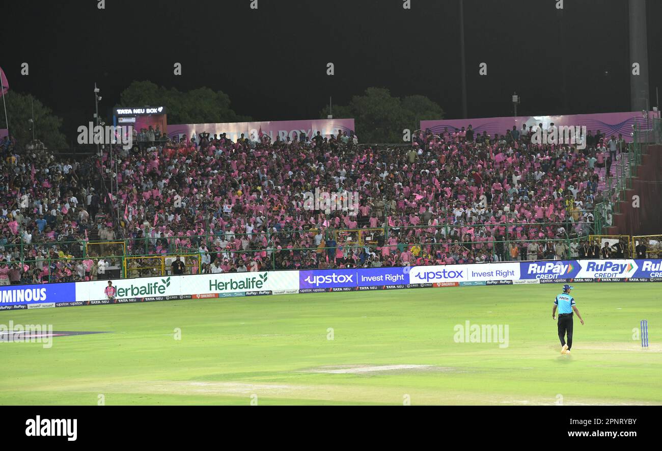 Jaipur, India, April 19, 2023: Fans enjoying the Indian Premier League ...