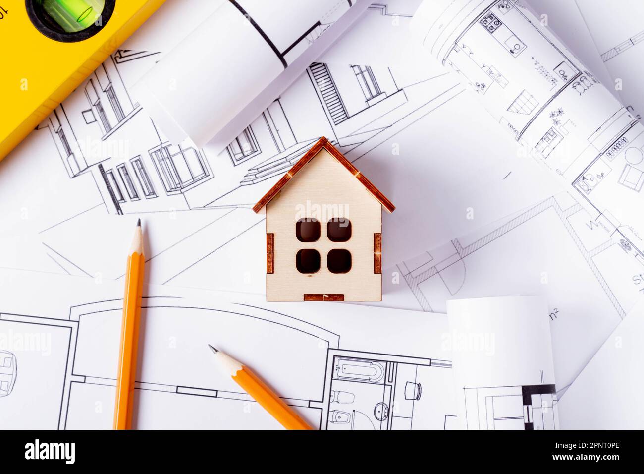 Home construction. Construction scheme. Work plan with dimensions and ...
