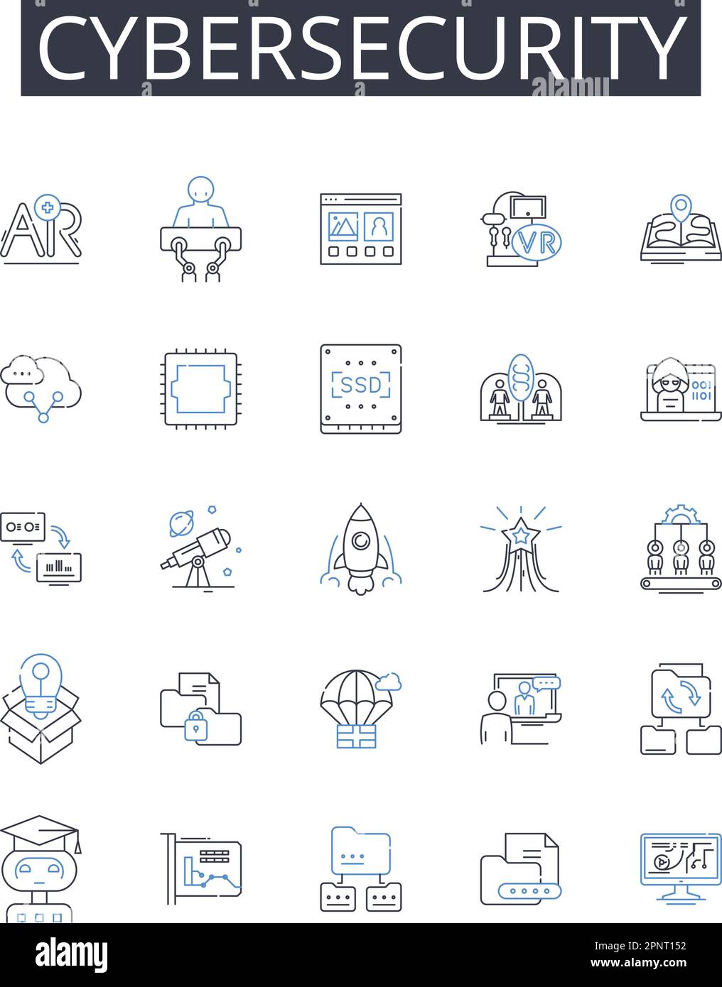 Cybersecurity line icons collection. Data protection, Information ... Cybersecurity line icons collection. Data protection, Information ...