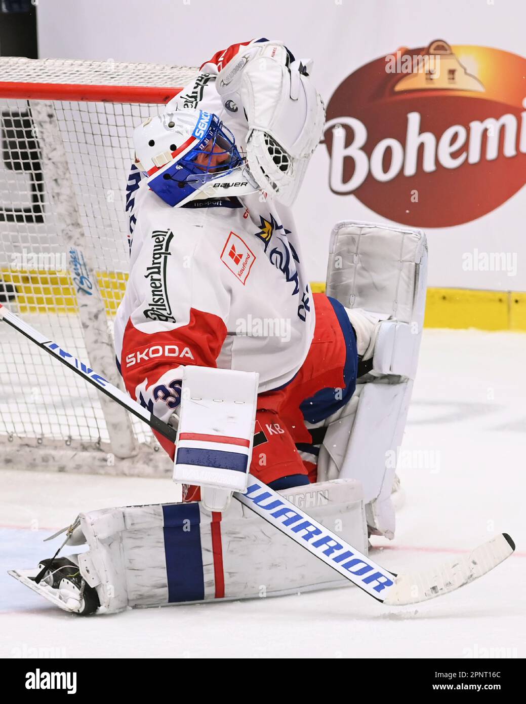 Ostrava, Czech Republic. 20th Apr, 2023. Goalkeeper Simon Hrubec (CZE ...