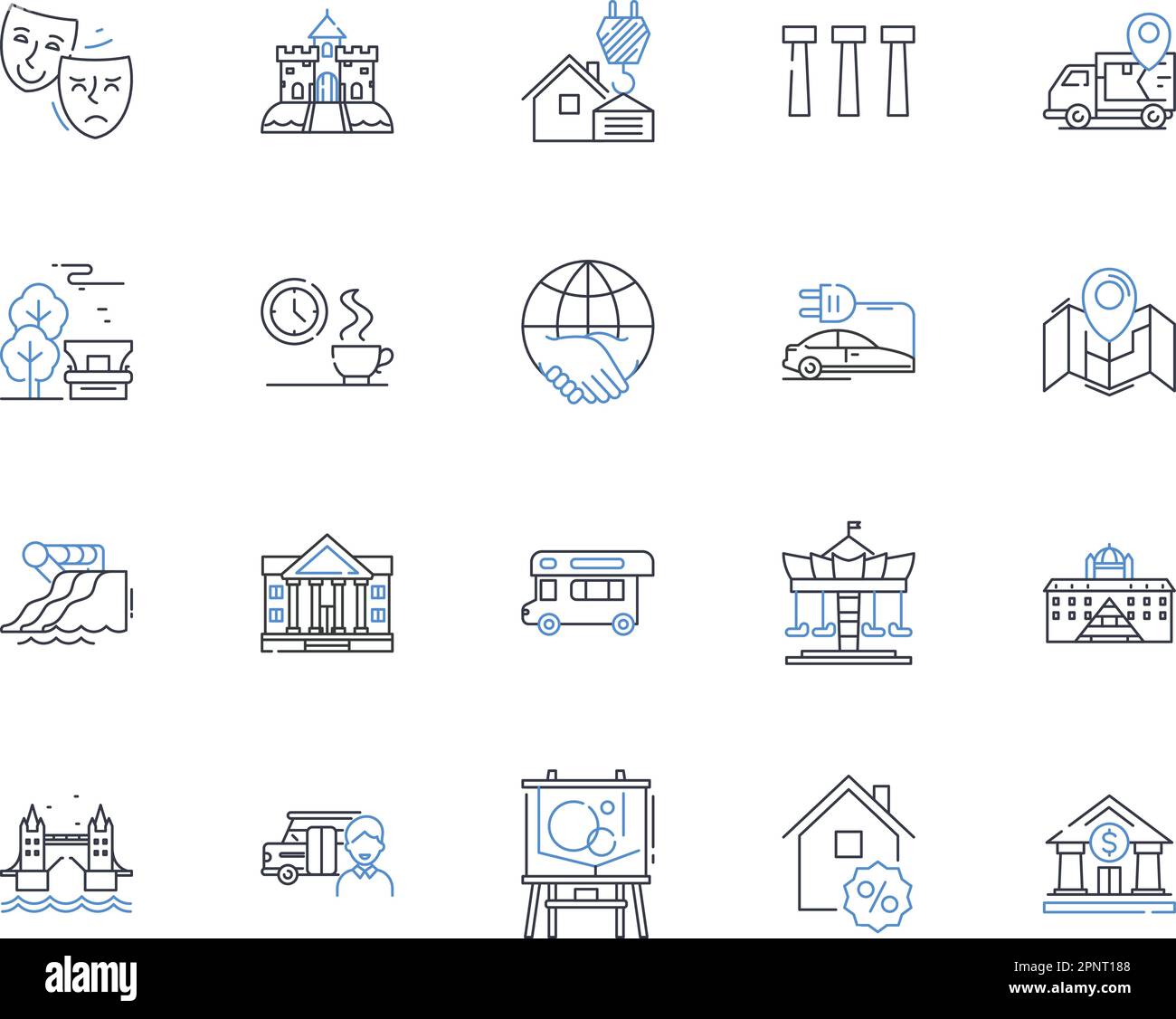 Music industry line icons collection. Melody, Harmony, Artist, Record ...