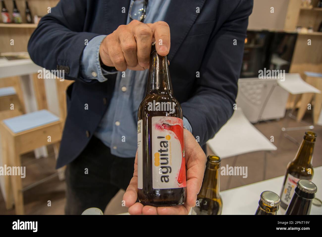 In the picture wheat with red banana beer aguita, from canary island ...