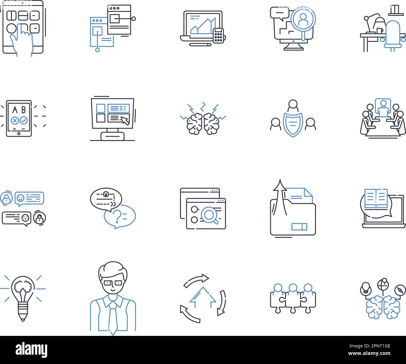 Risk assessment line icons collection. Vulnerability, Consequences ...