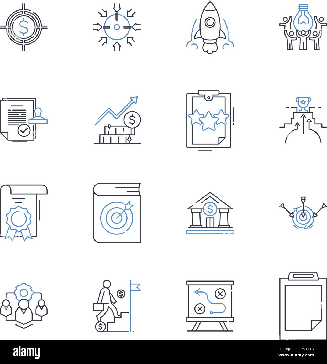 Growth agendas line icons collection. Advancement, Expansion, Development, Progress ...
