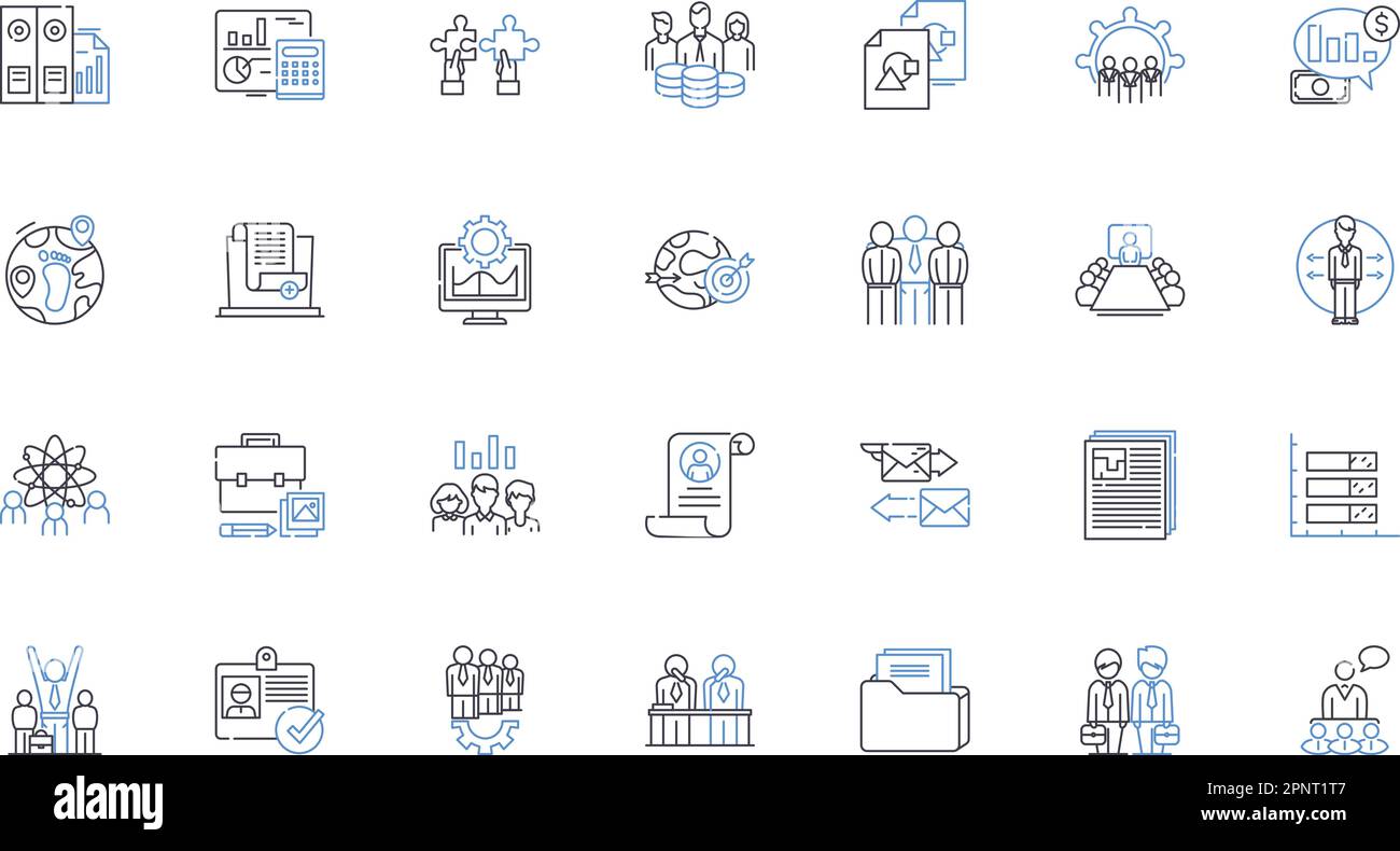 Cohesive teamwork line icons collection. Synergy, Collaboration, Trust, Communication, Unity ...