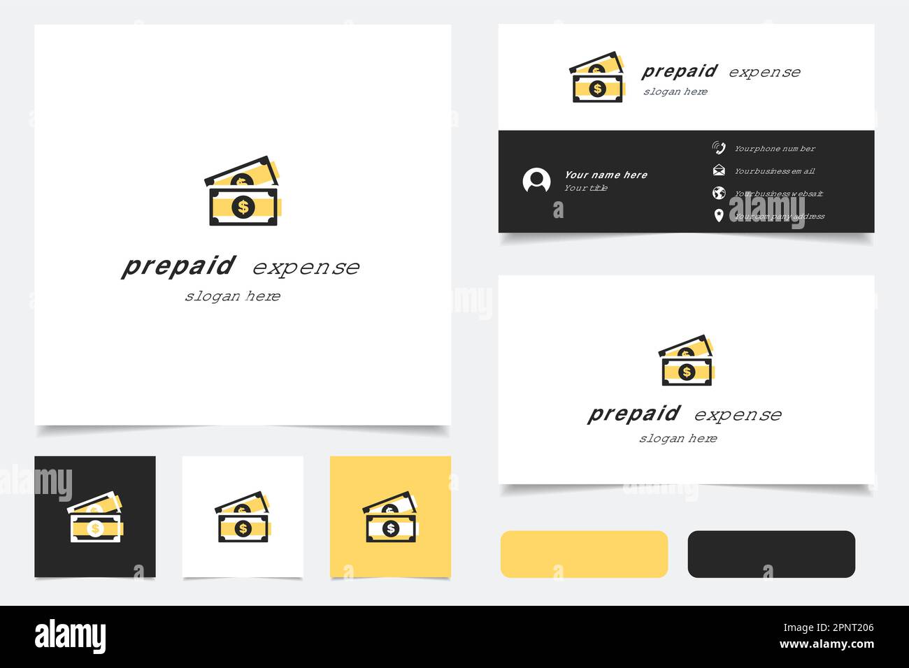 Prepaid expense logo design with editable slogan. Branding book and ...
