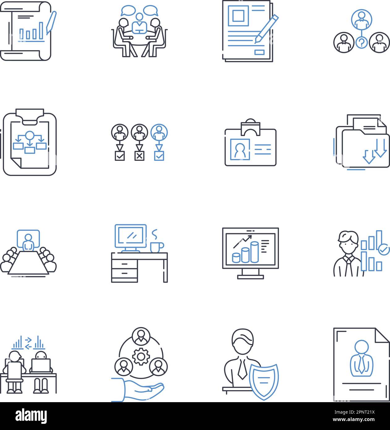 Business amalgamation line icons collection. Consolidation, Mergers ...
