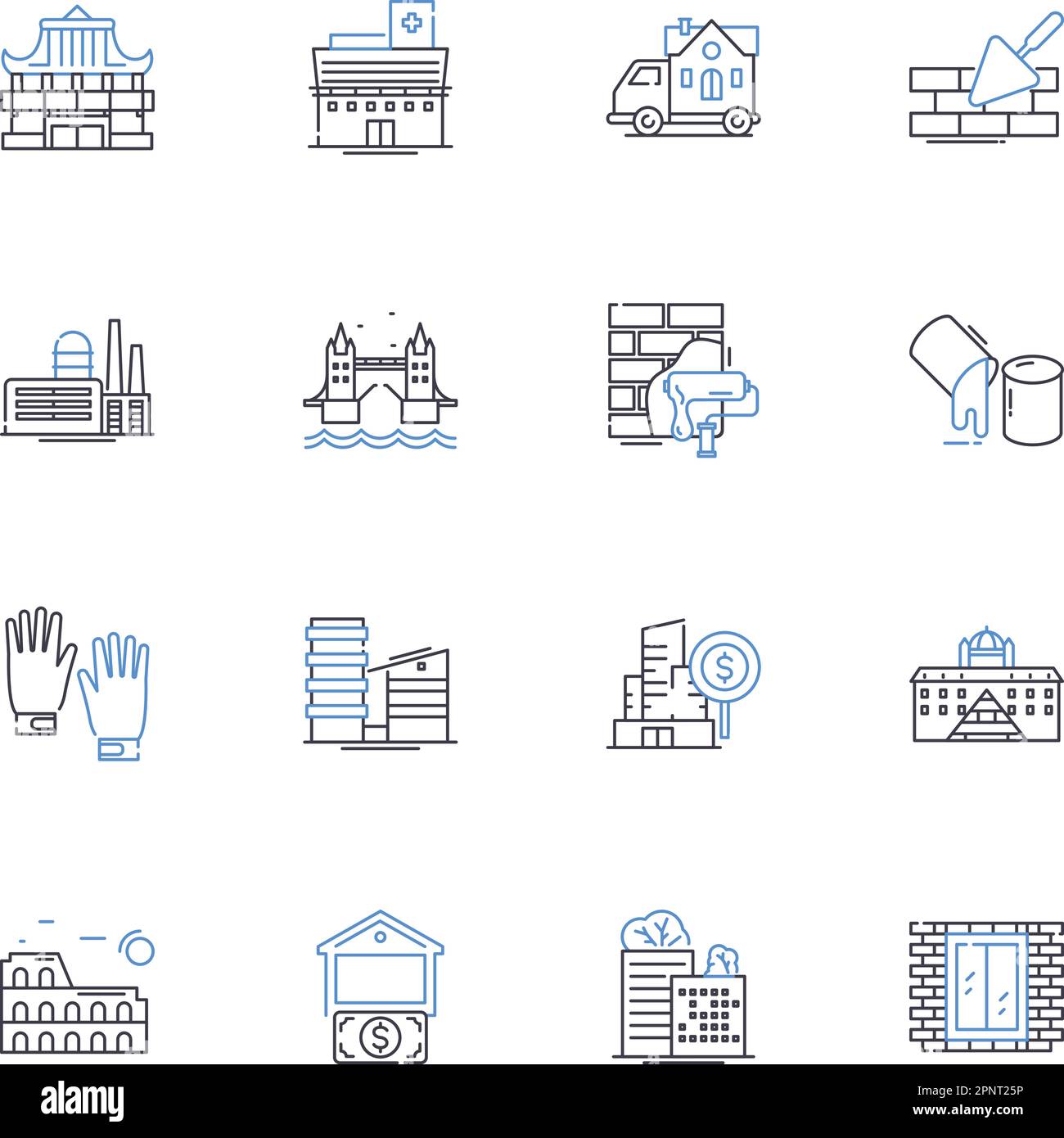 Urban and suburban line icons collection. Metropolitans, Neighborhoods ...