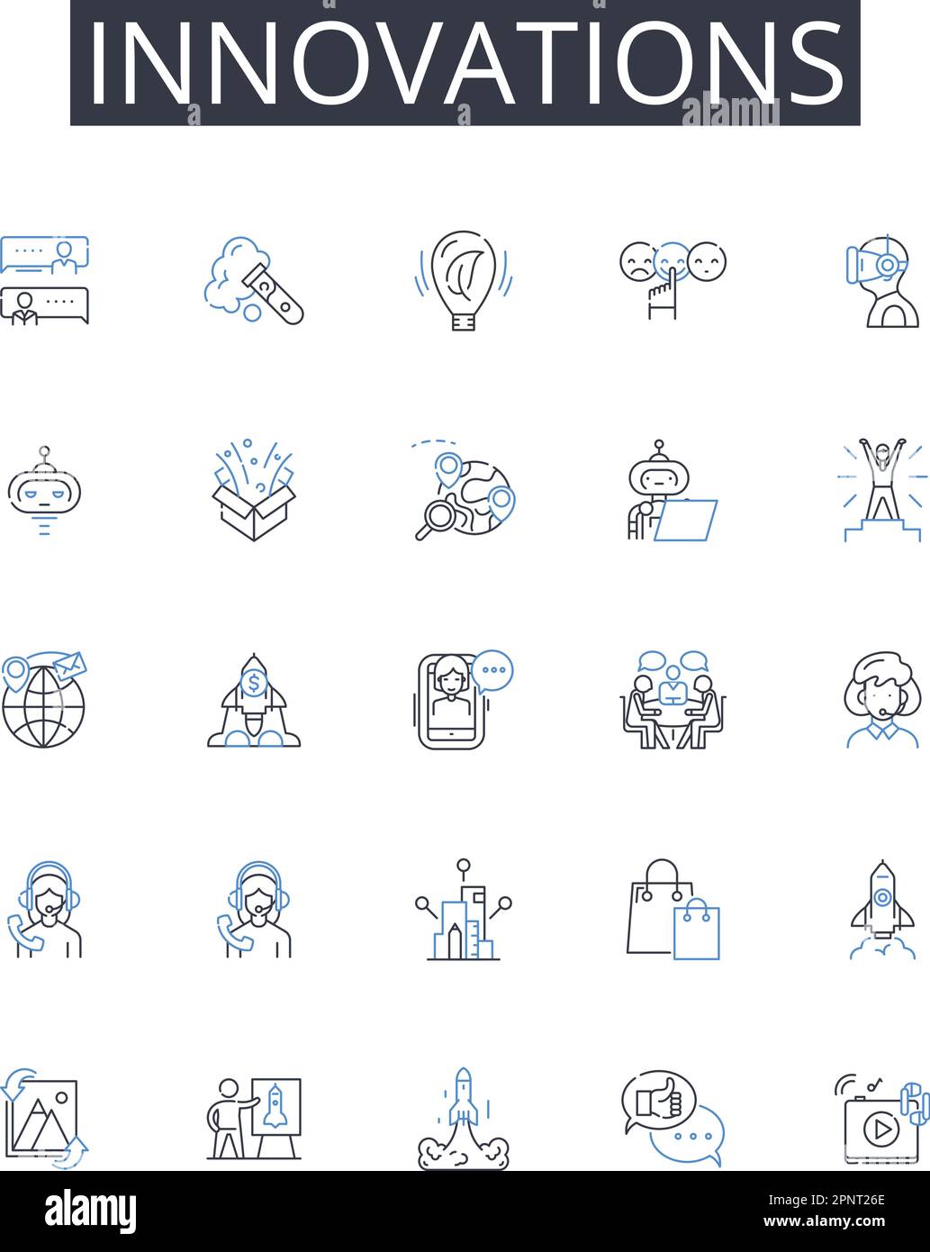 Innovations line icons collection. Advancements, Progressions ...