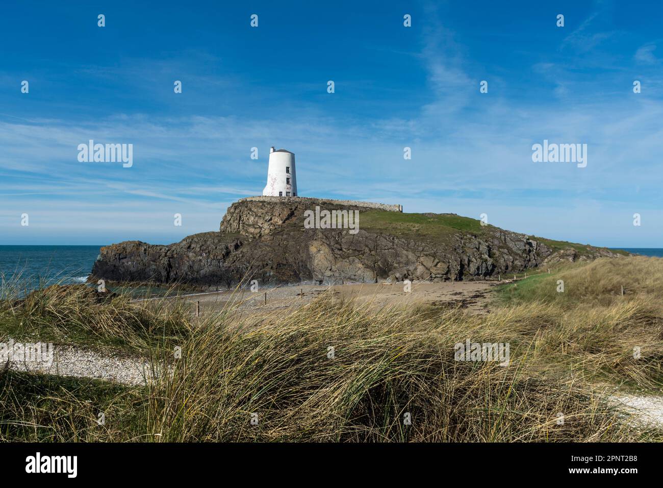 Twr Mawr lighthouse , Llanddwyn Island, Anglesey, North wales, UK ...