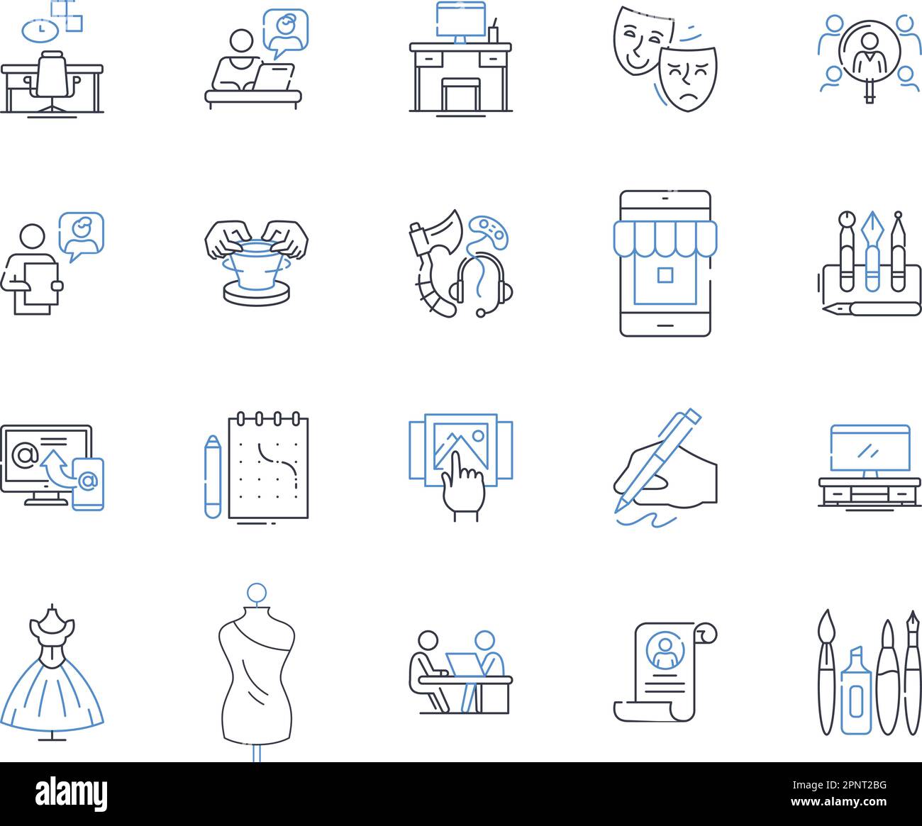 Agent and representative line icons collection. Advocate, Ambassador ...