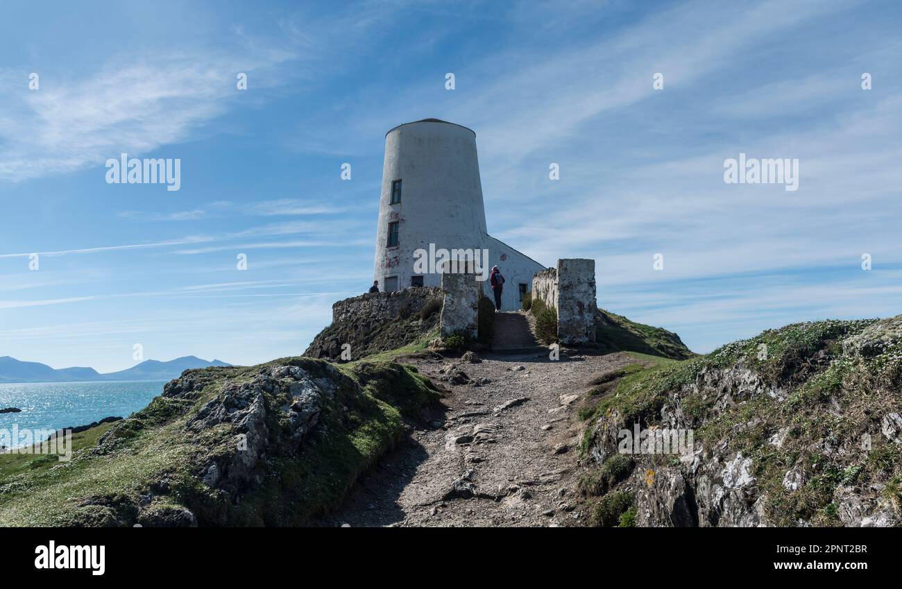 Twr Mawr lighthouse, Llanddwyn Island, Anglesey, North wales, UK. Taken ...