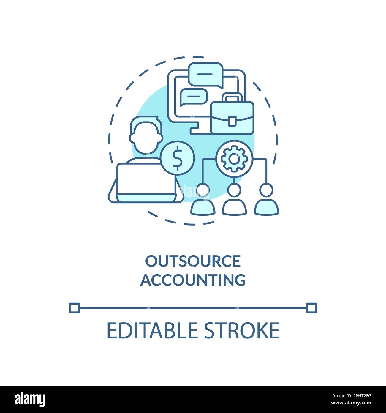 Outsource turquoise concept icon Stock Vector Image & Art - Alamy