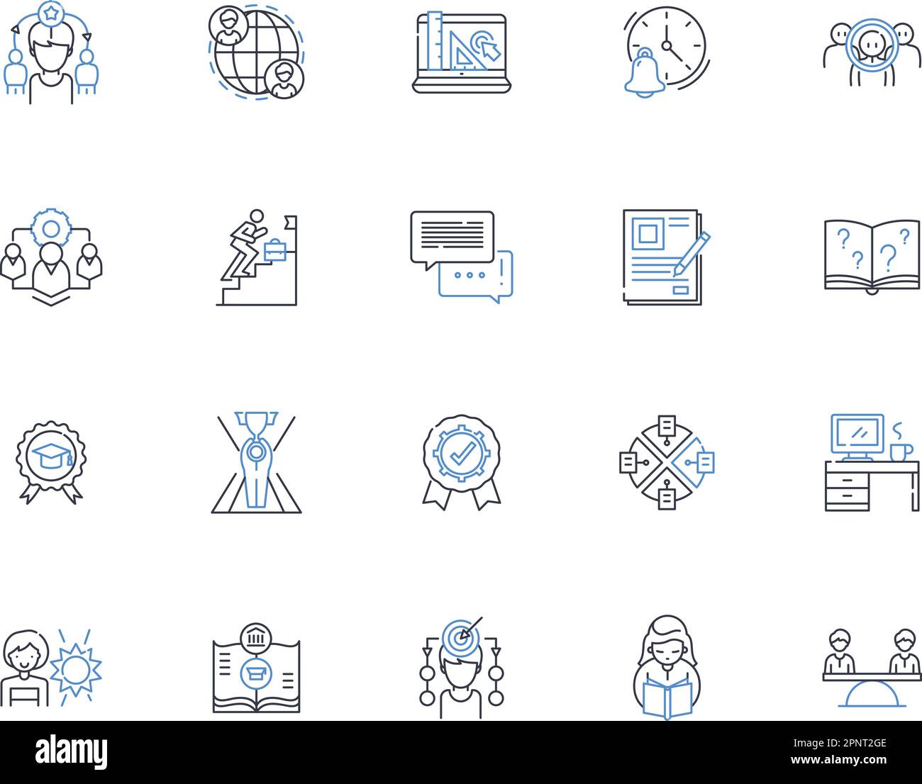 Coaching center line icons collection. mentorship, guidance, motivation ...