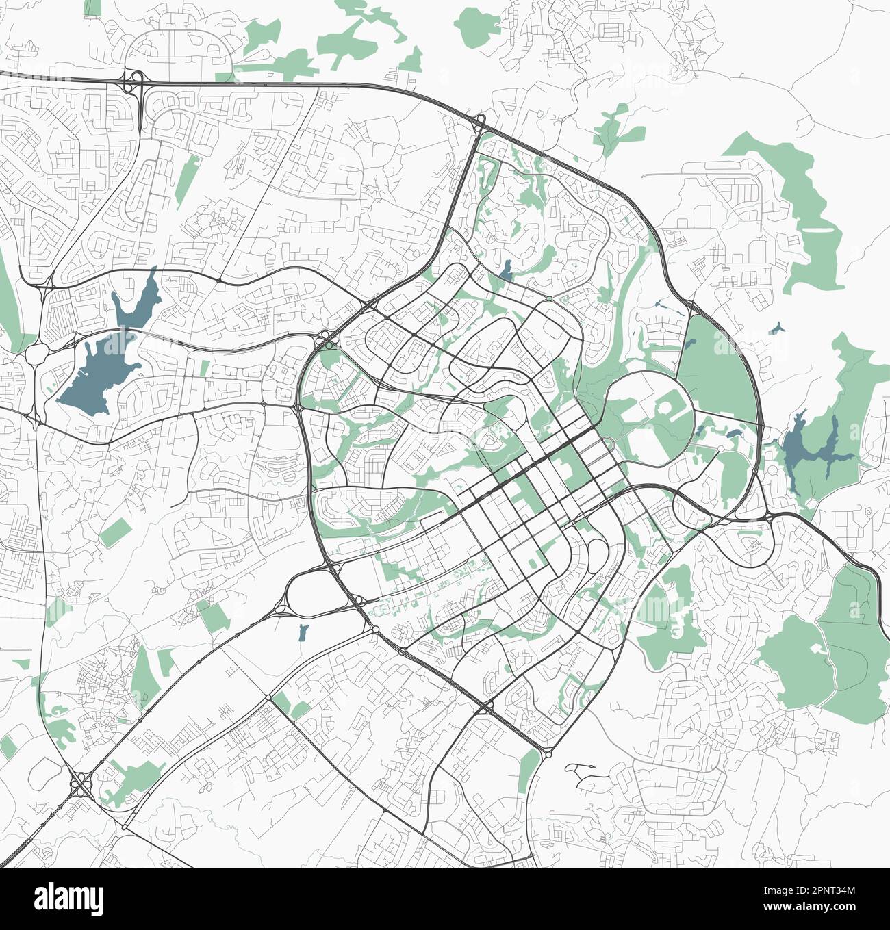 Abuja map, capital city of Nigeria. Municipal administrative area map ...