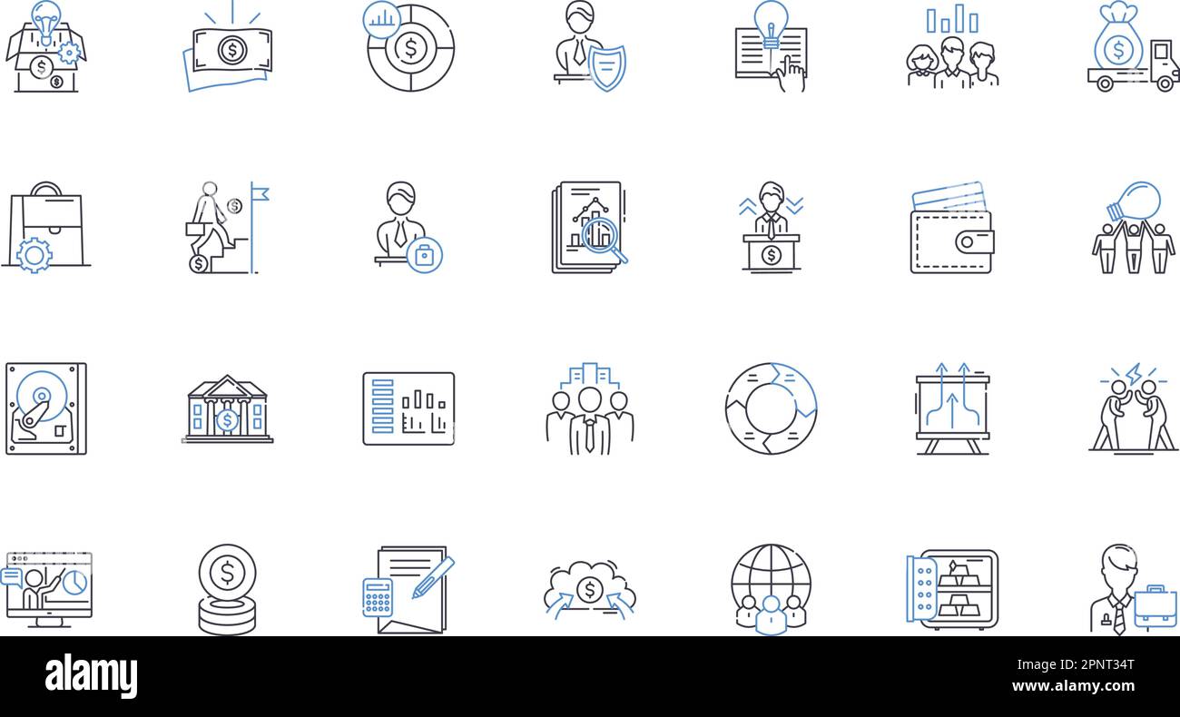 Brokerage firm line icons collection. Investments, Portfolio, Trading ...