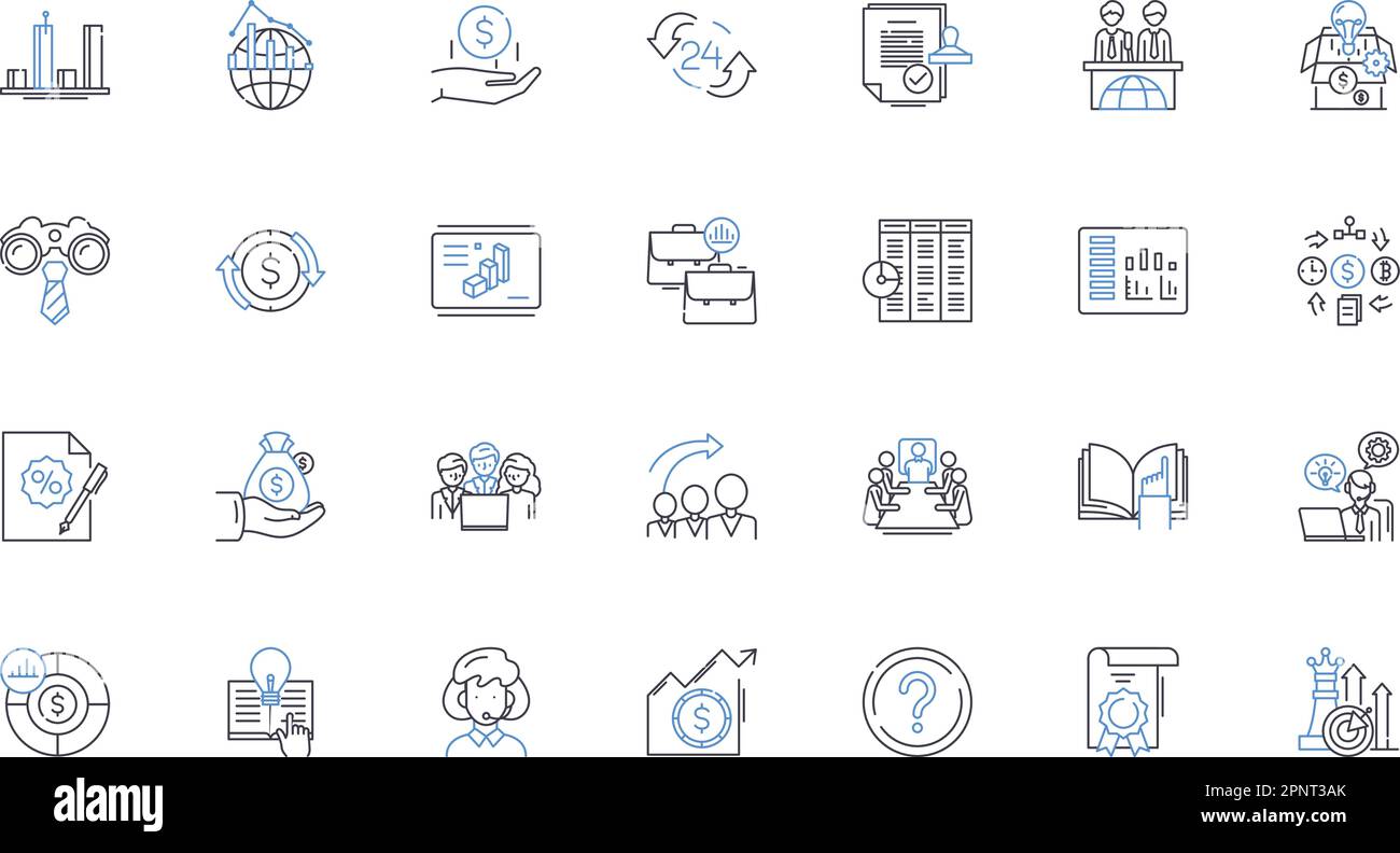 Day trading line icons collection. Volatility, Risk, Strategy, Momentum ...