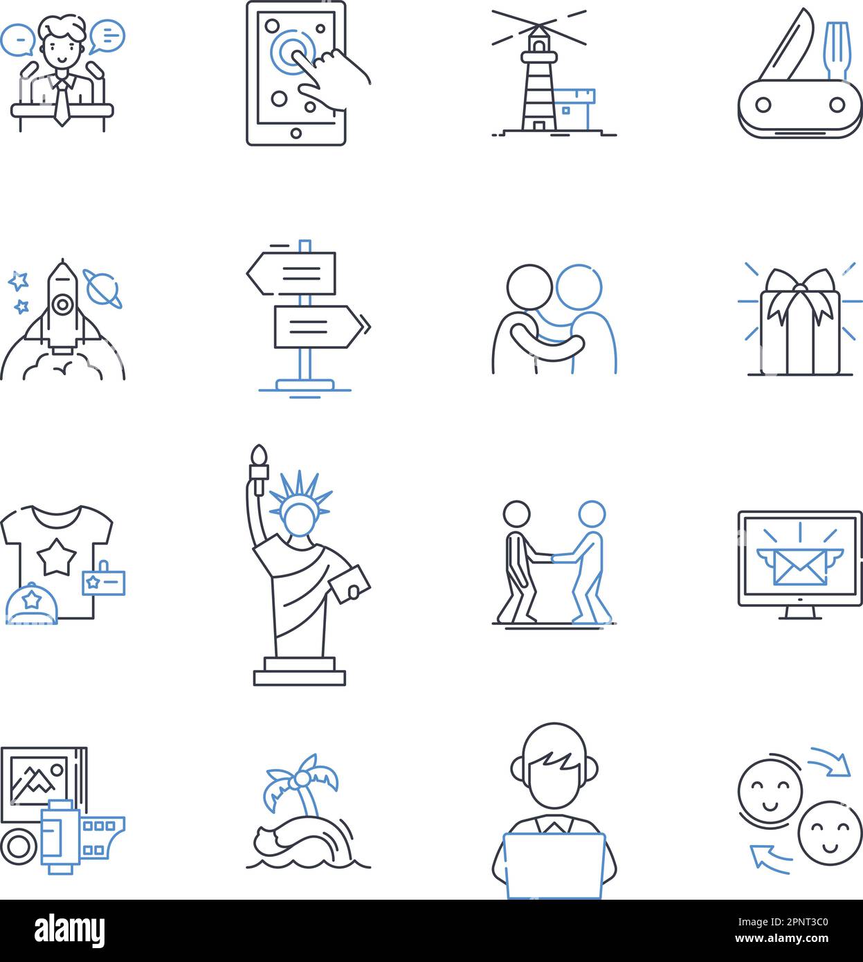 Religion and spirituality line icons collection. Faith, Belief, Worship ...