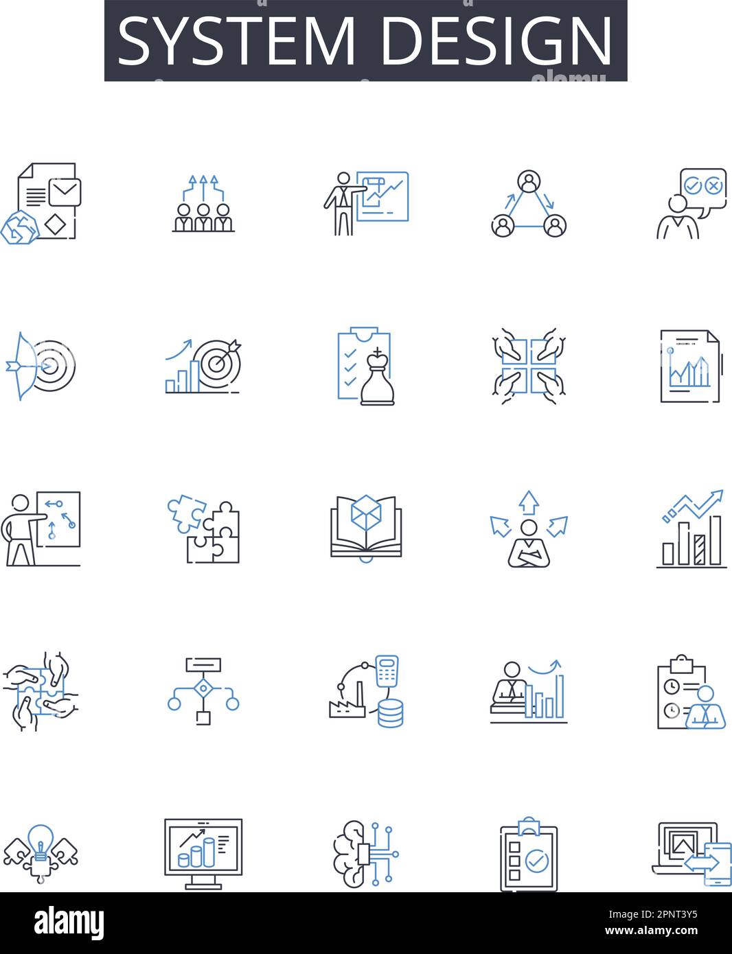 System design line icons collection. Panorama, Cityscape, Skyline ...