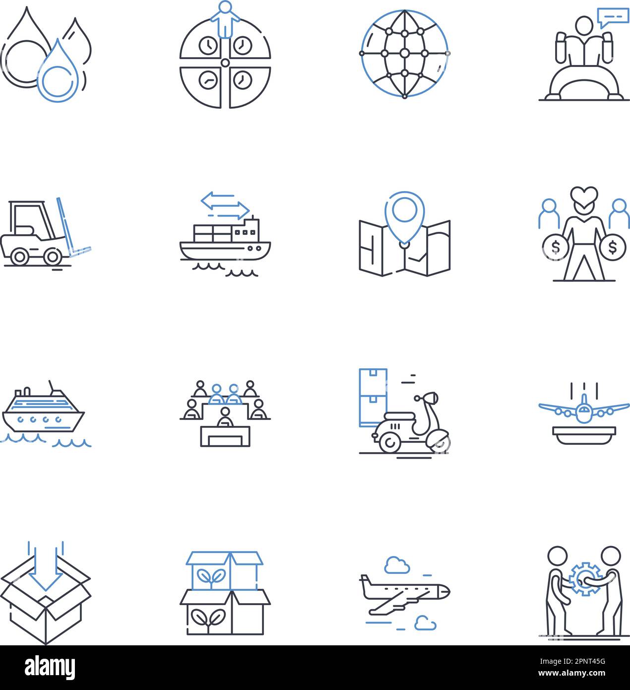 Conveyance line icons collection. Transportation, Transfer, Delivery ...