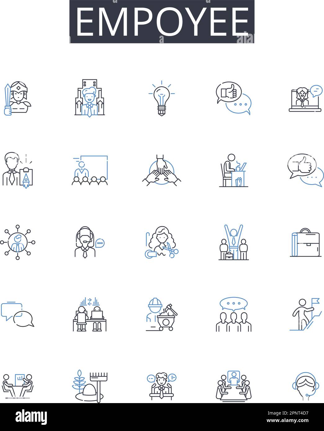 Empoyee line icons collection. Team member, Staffer, Worker bee, Crew ...