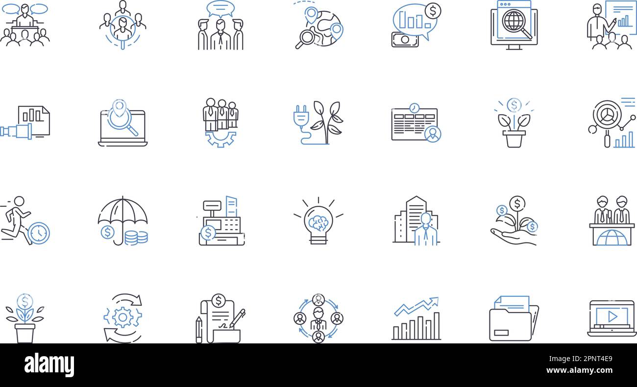 Investment management line icons collection. Diversification, Portfolio ... Investment management line icons collection. Diversification, Portfolio ...
