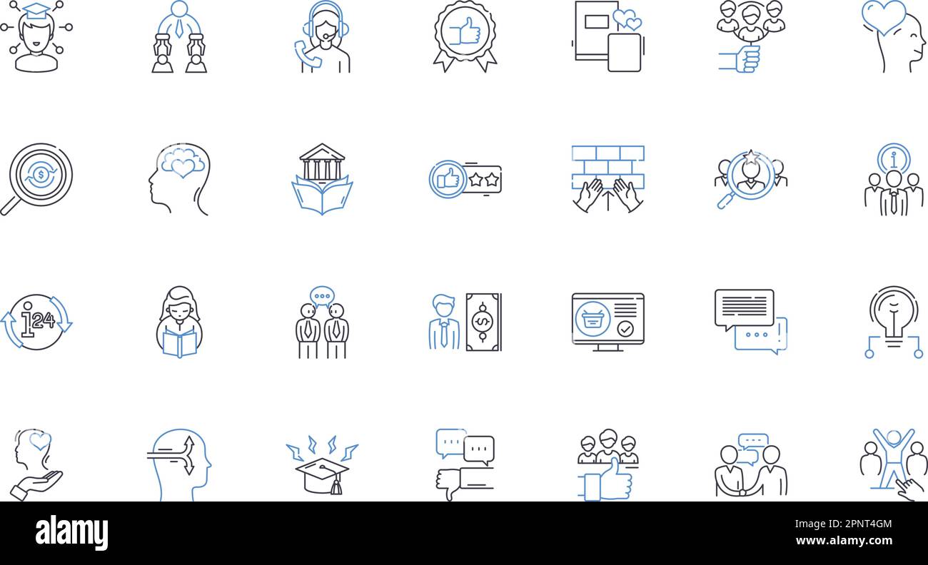 Tutoring profession line icons collection. Education, Learning ...