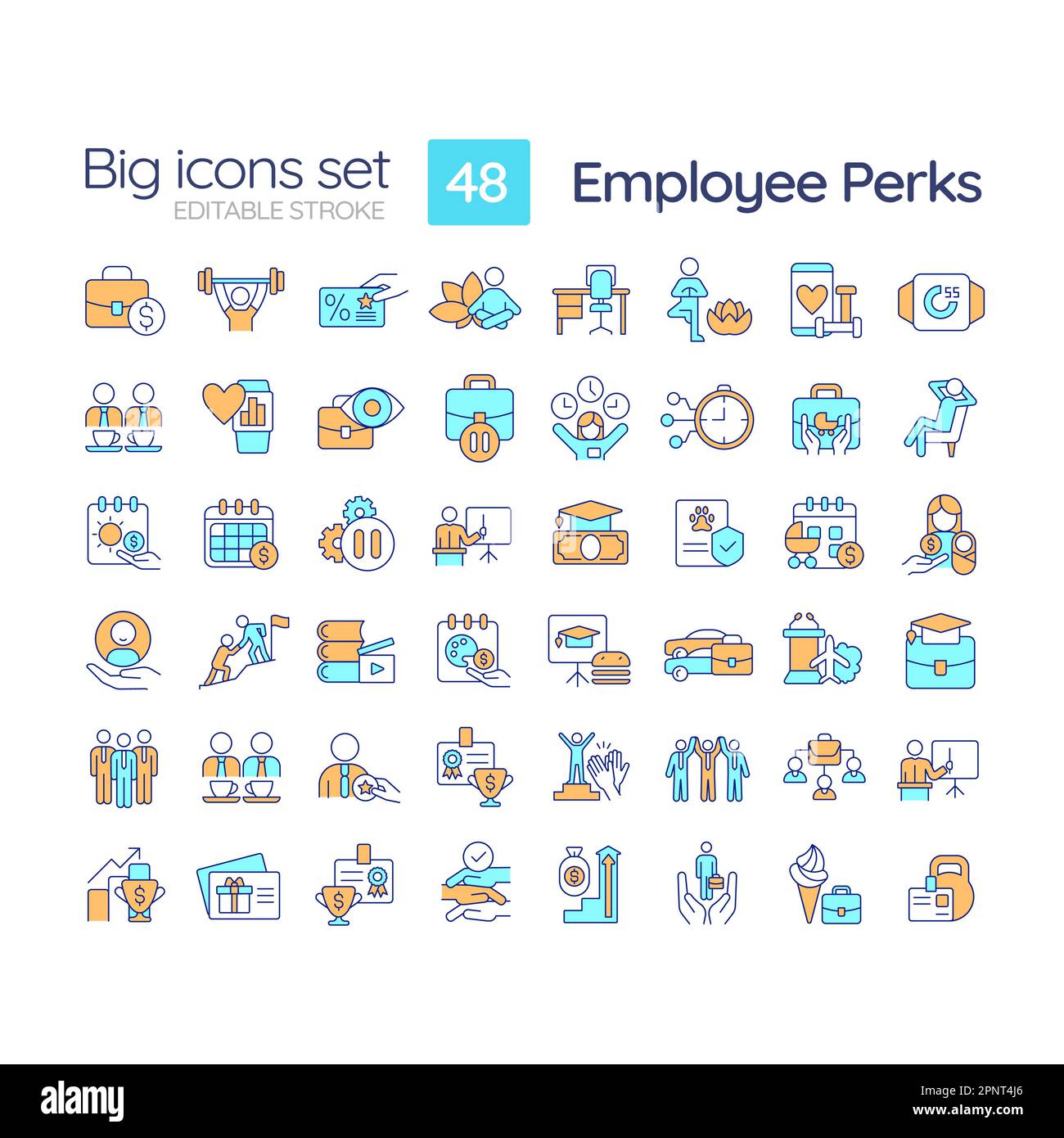 Employee perks RGB color icons set Stock Vector Image & Art - Alamy