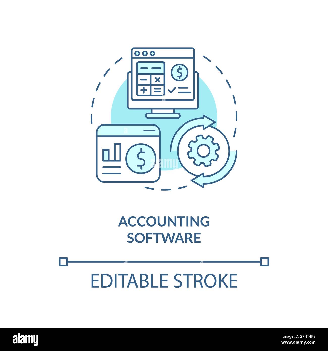 Accounting software turquoise concept icon Stock Vector Image & Art - Alamy