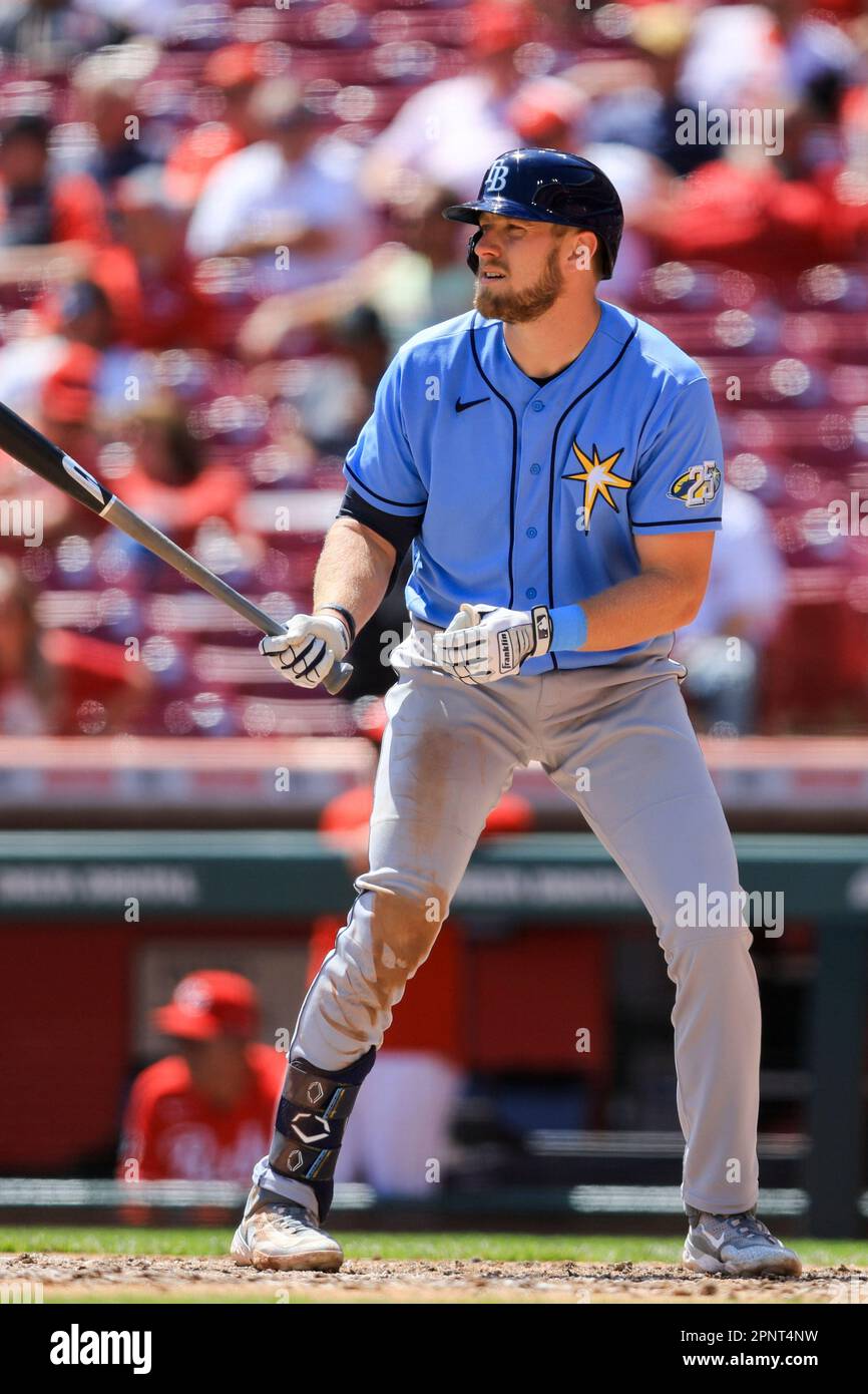 Tampa Bay Rays' Luke Raley bats during a baseball game against the ...
