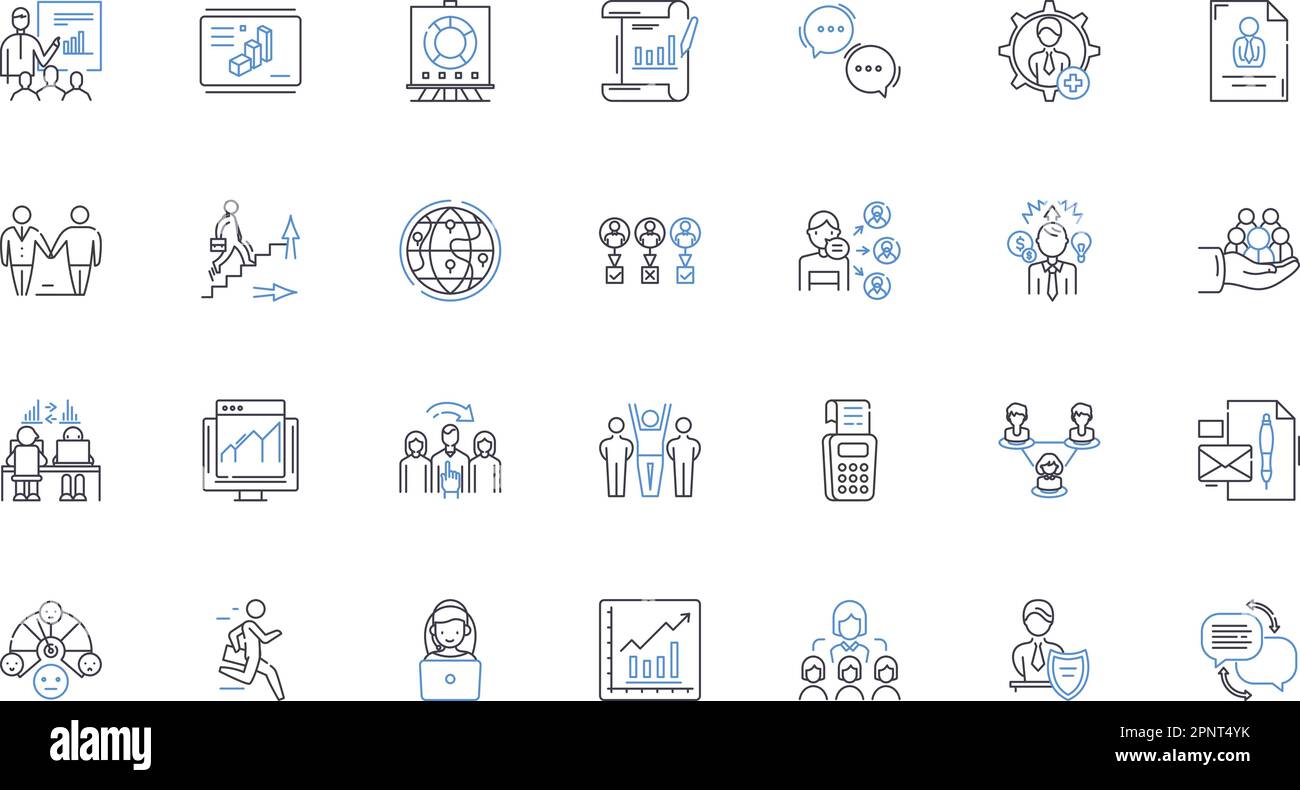 Coordination line icons collection. Organization, Sync, Collaboration, Harmony, Integration ...
