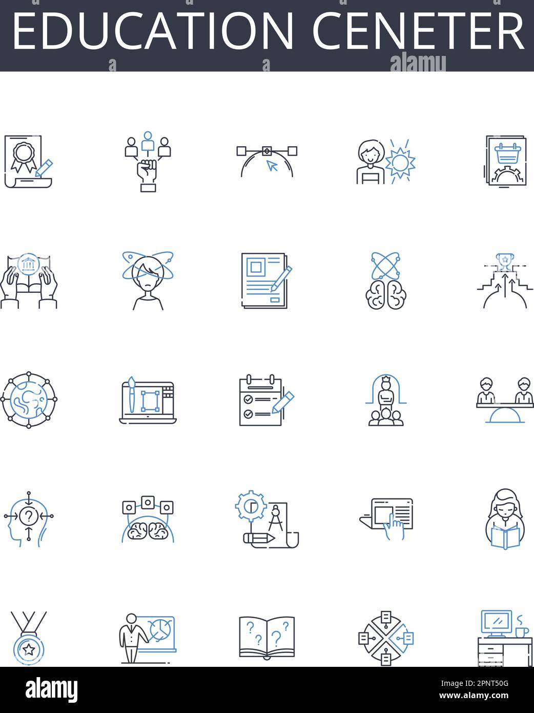 Education ceneter line icons collection. Industrial, Equipment, Tools ...