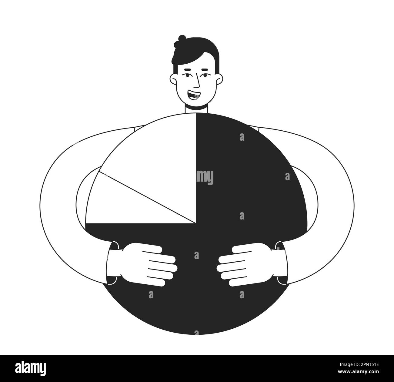 Measuring startup progress bw concept vector spot illustration Stock ...