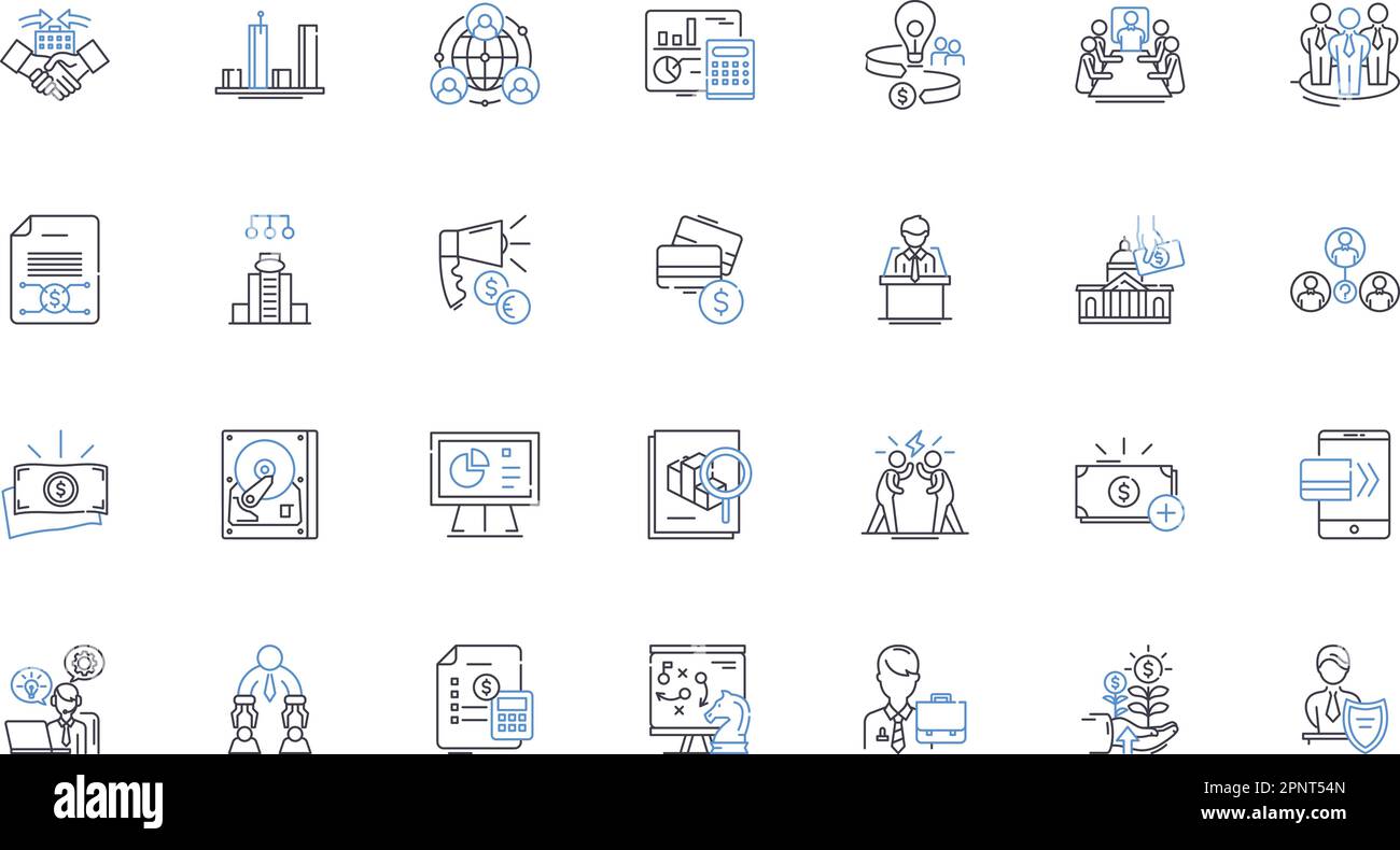 Brokerage line icons collection. Trading, Investments, Stocks, Shares ...