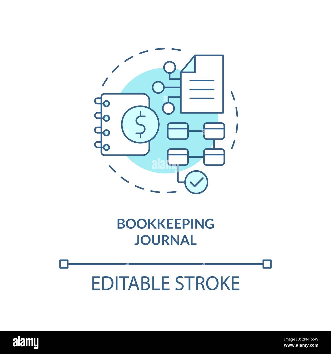 Bookkeeping journal turquoise concept icon Stock Vector Image & Art - Alamy