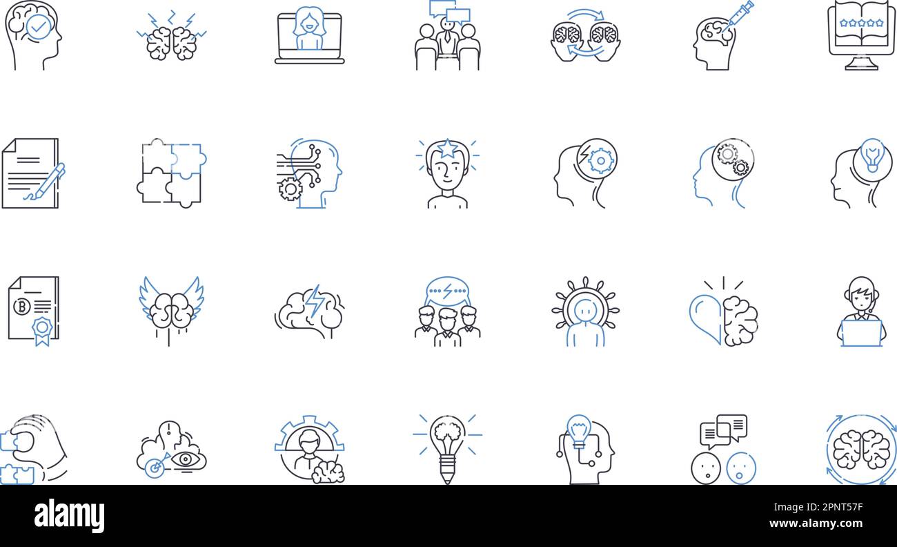 Mentality line icons collection. Attitude, Mindset, Perception, Belief ...