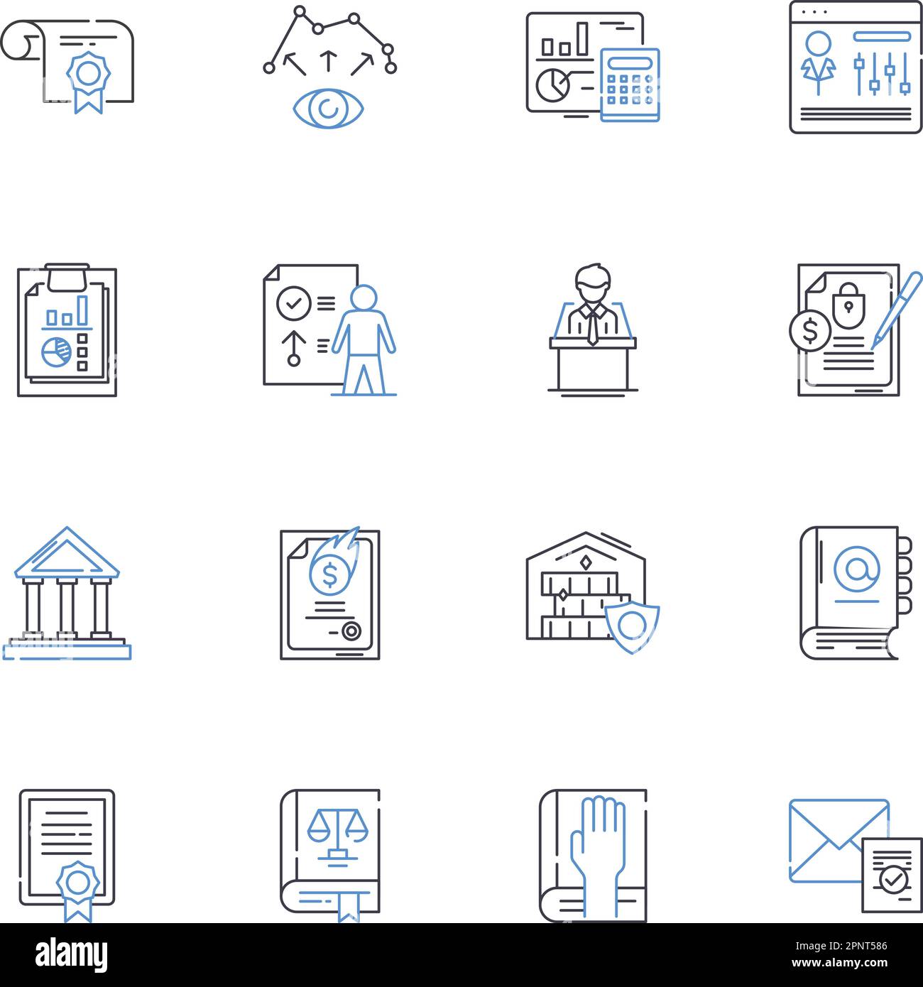 Administrative staff line icons collection. Organization, Efficiency, Communication ...