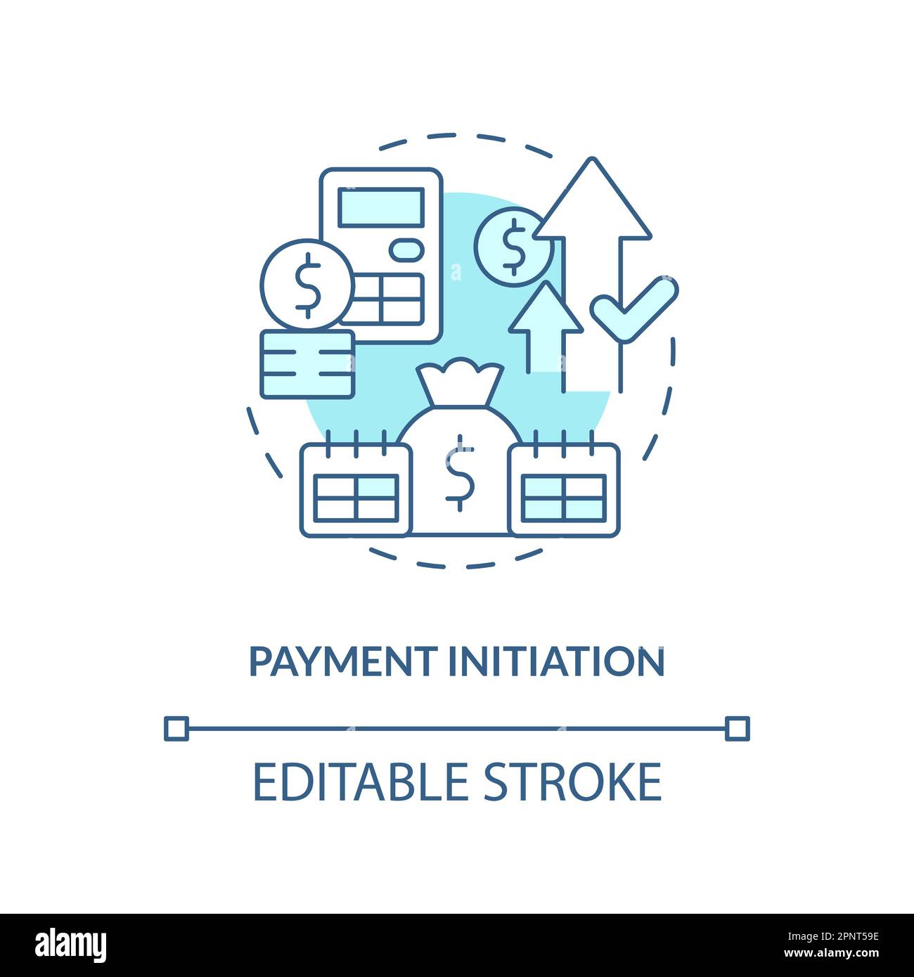 Payment initiation turquoise concept icon Stock Vector Image & Art - Alamy