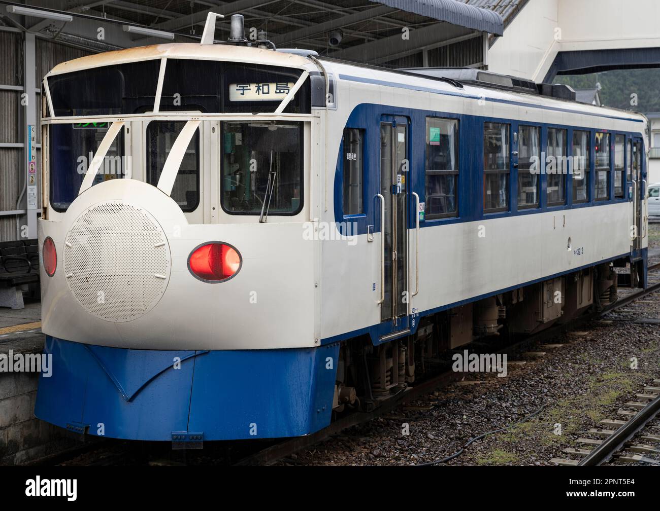 A JR Shikoku KiHa 32 single unit train, decorated to look a like a ...