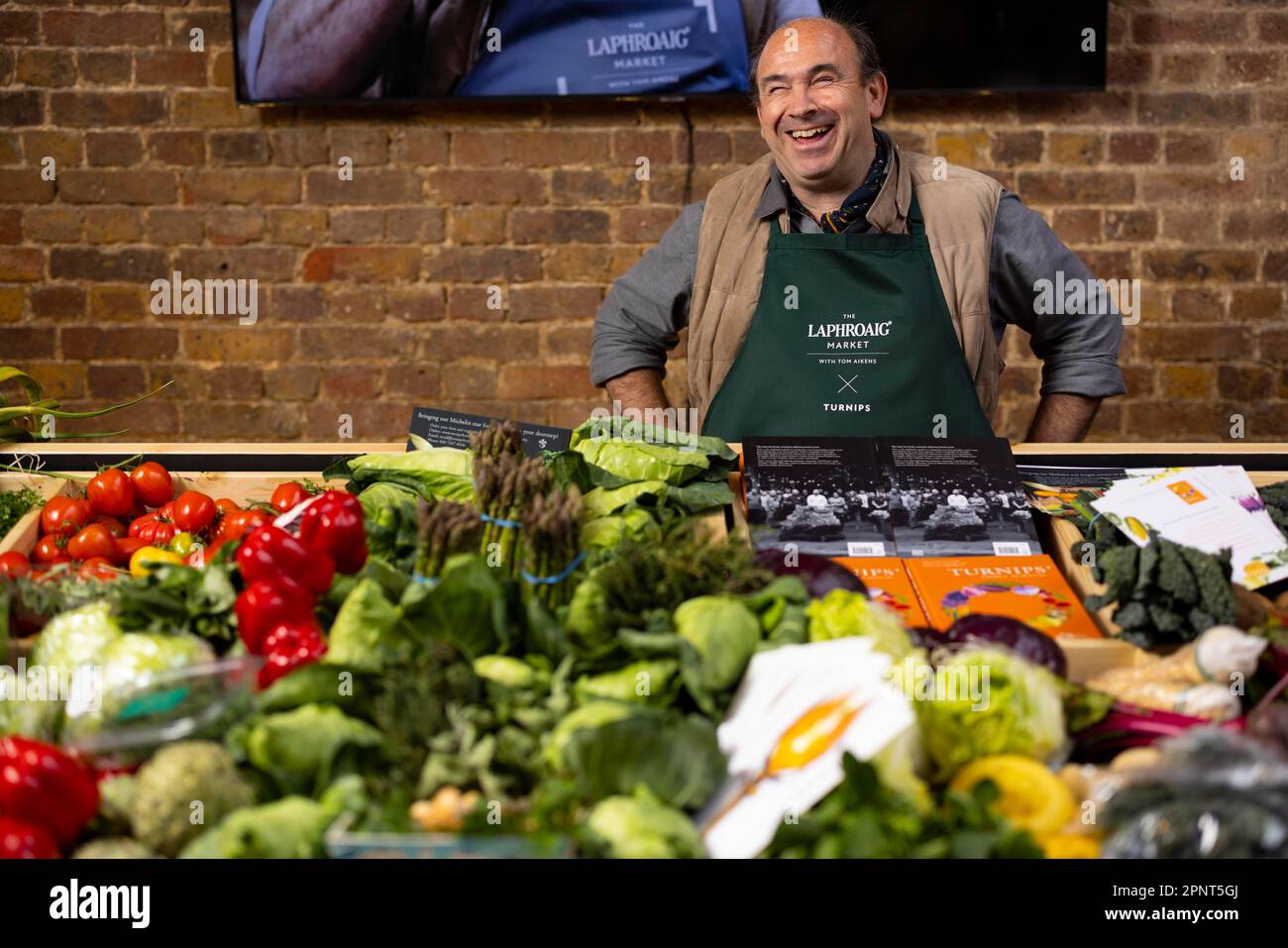 EDITORIAL USE ONLY Market vendor Charlie Foster of Turnips at the ...