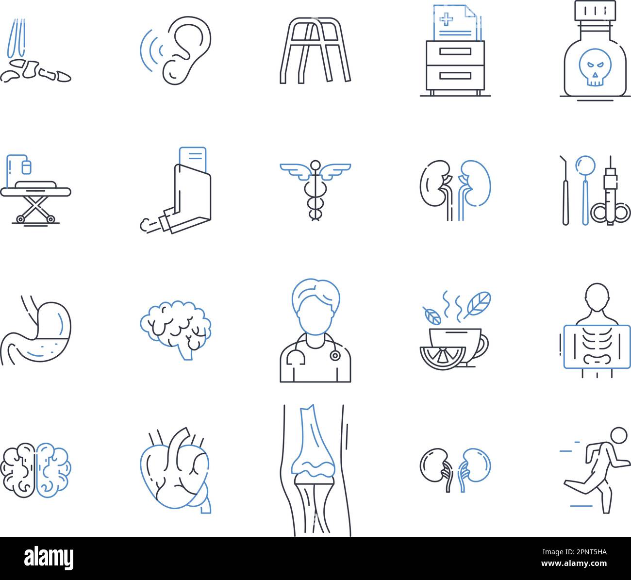 Telemedicine line icons collection. Remote, Virtual, Online ...