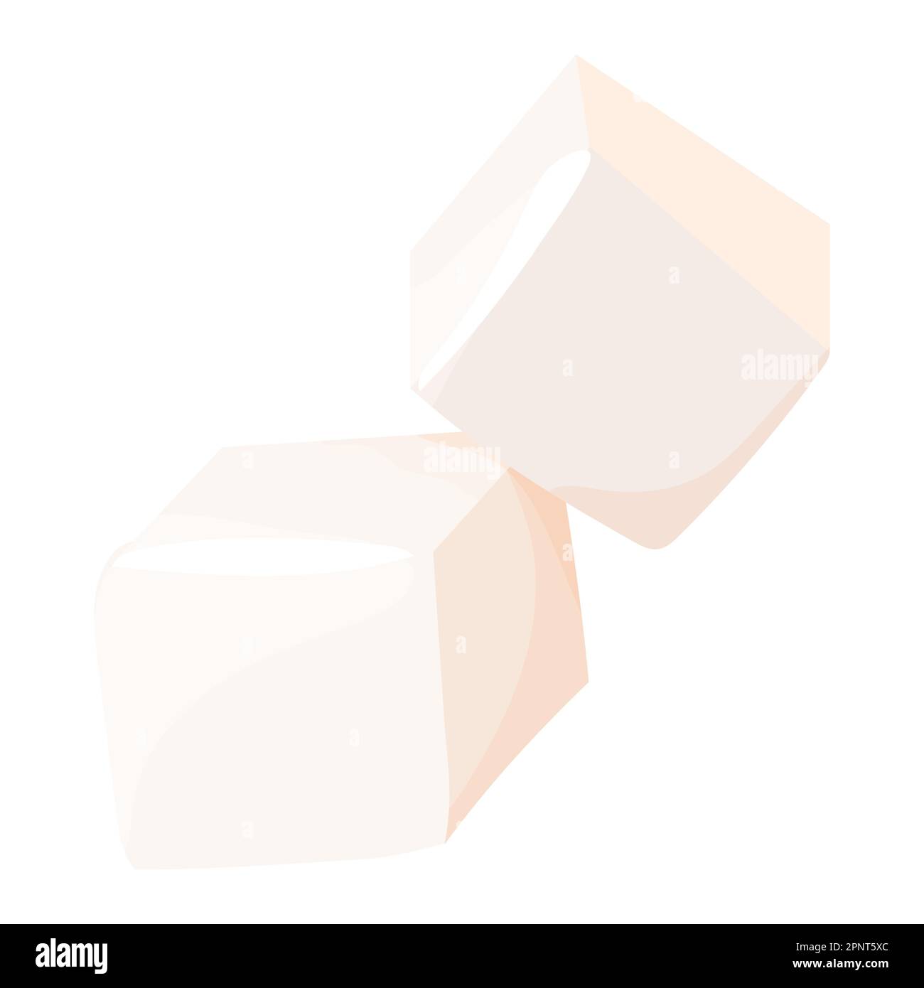 Sugar refined cubes square shape, sweet glucose formation in cartoon ...