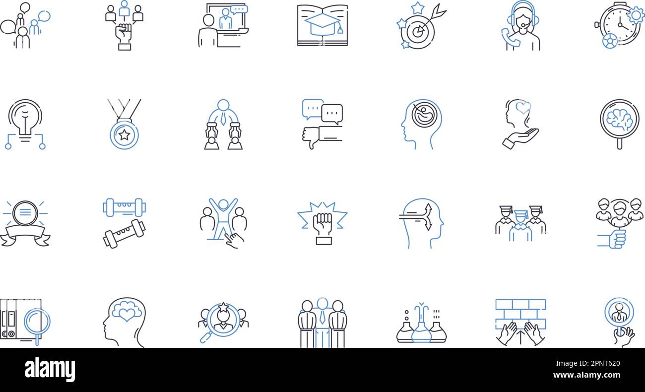 Staff examining line icons collection. Evaluation, Inspection ...