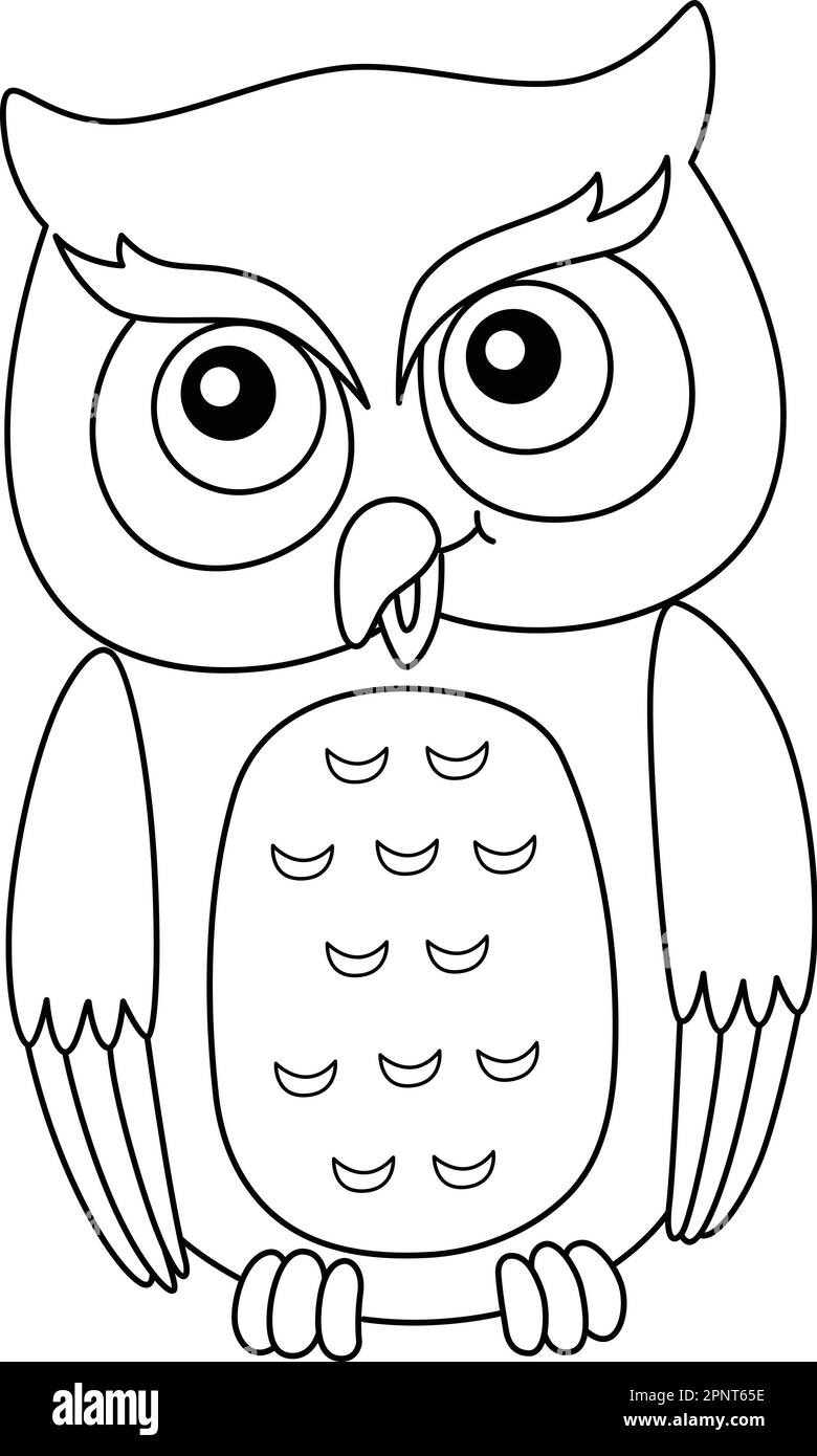 Owl Isolated Coloring Page for Kids Stock Vector Image & Art - Alamy
