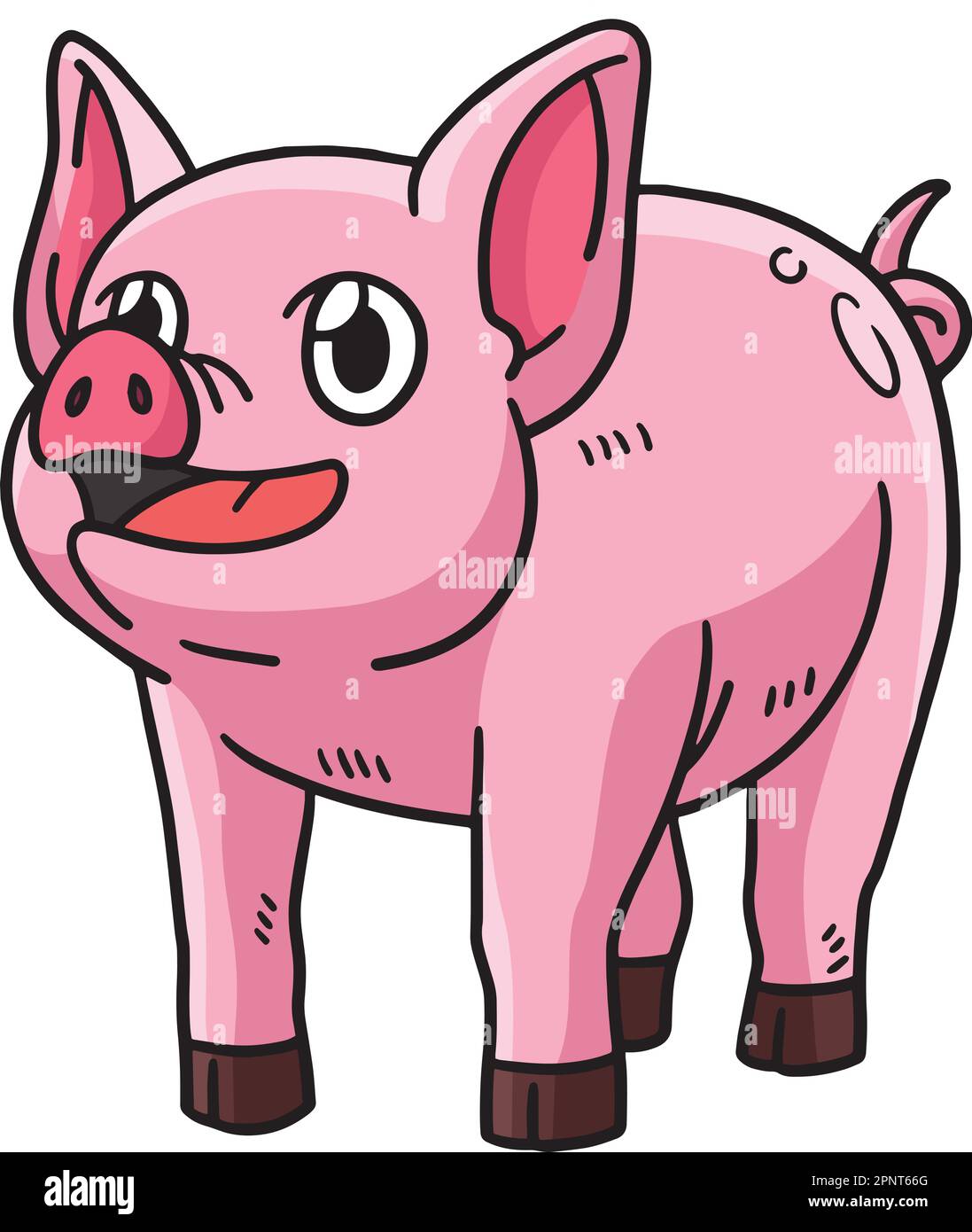 Pig Cartoon Colored Clipart Illustration Stock Vector Image & Art - Alamy