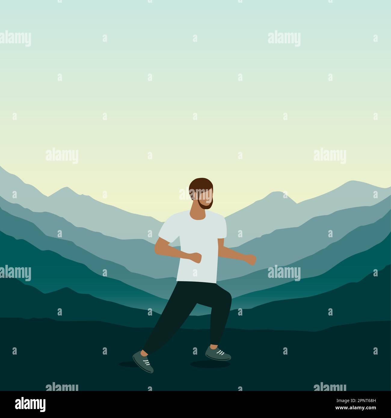 Man running on green Stock Vector Images - Alamy